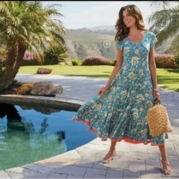 Soft Surroundings | Dresses | Soft Surroundings Kara Tiered Peasant ...